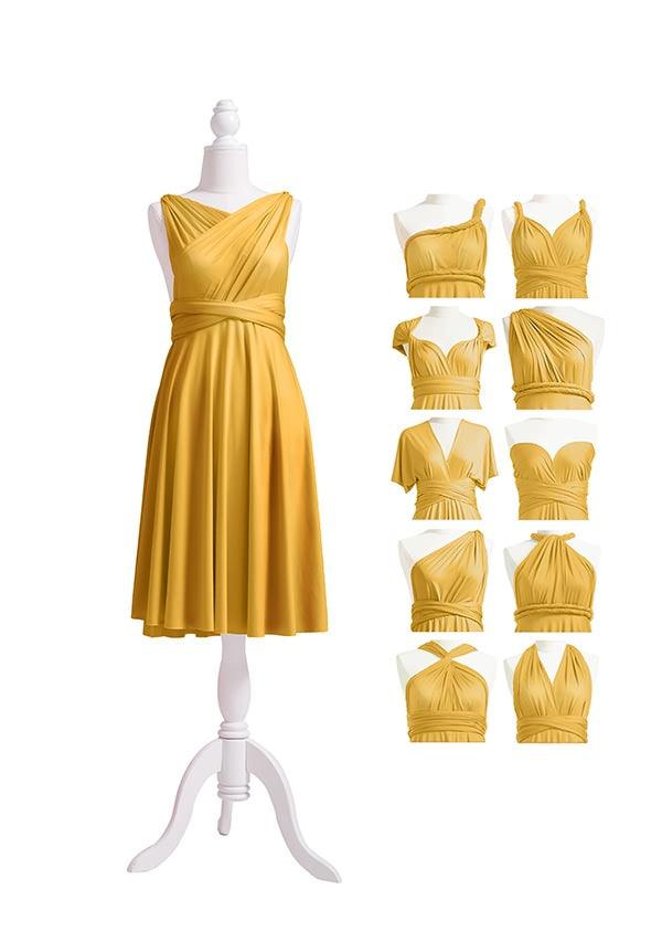 Buy Mustard Yellow Multiway Convertible Infinity Dress – InfinityDress.ca